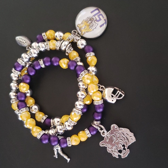 Jewelry | Lsu Designer Inspired Beaded Stackable Stretch Bracelets ...